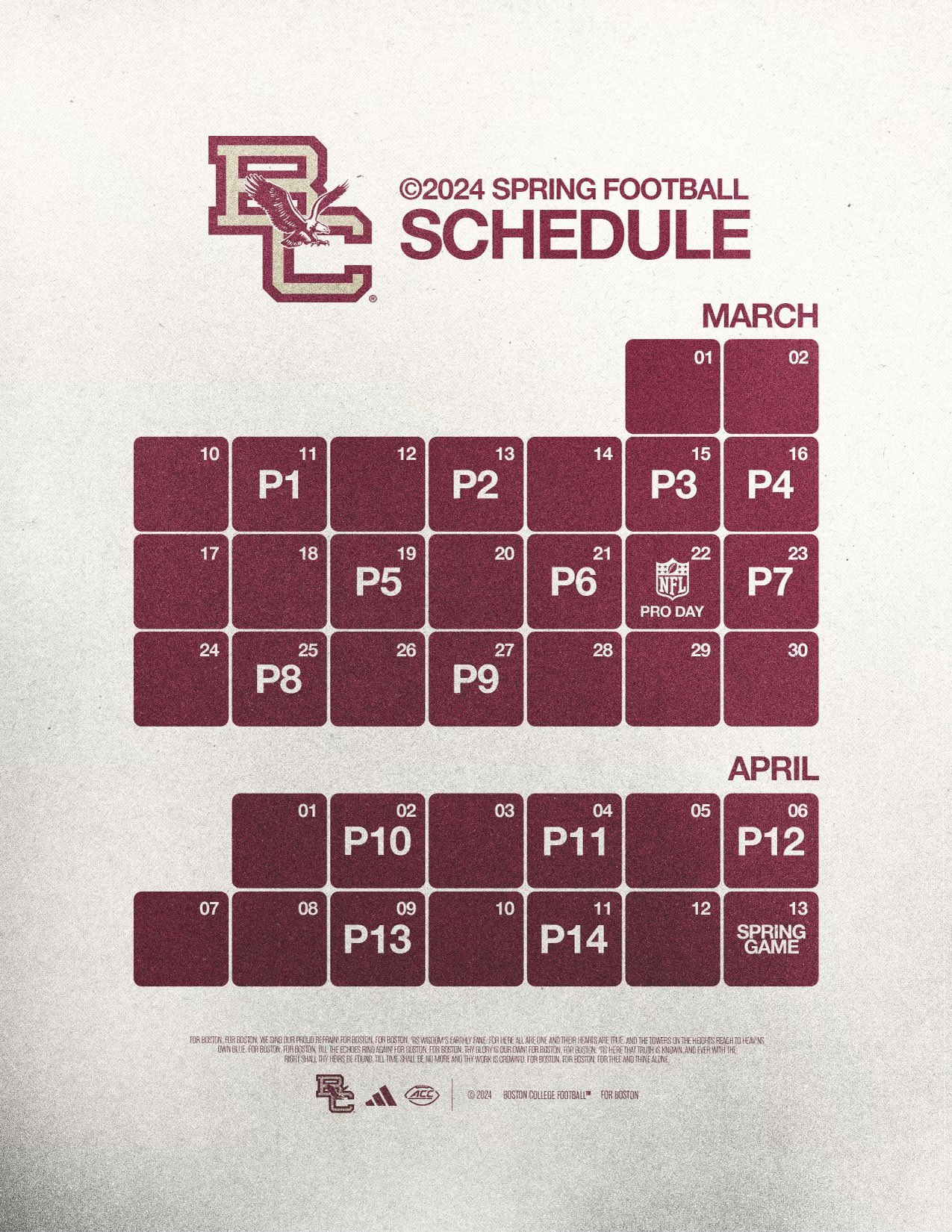 BC announces official spring ball schedule – New England Football Journal®
