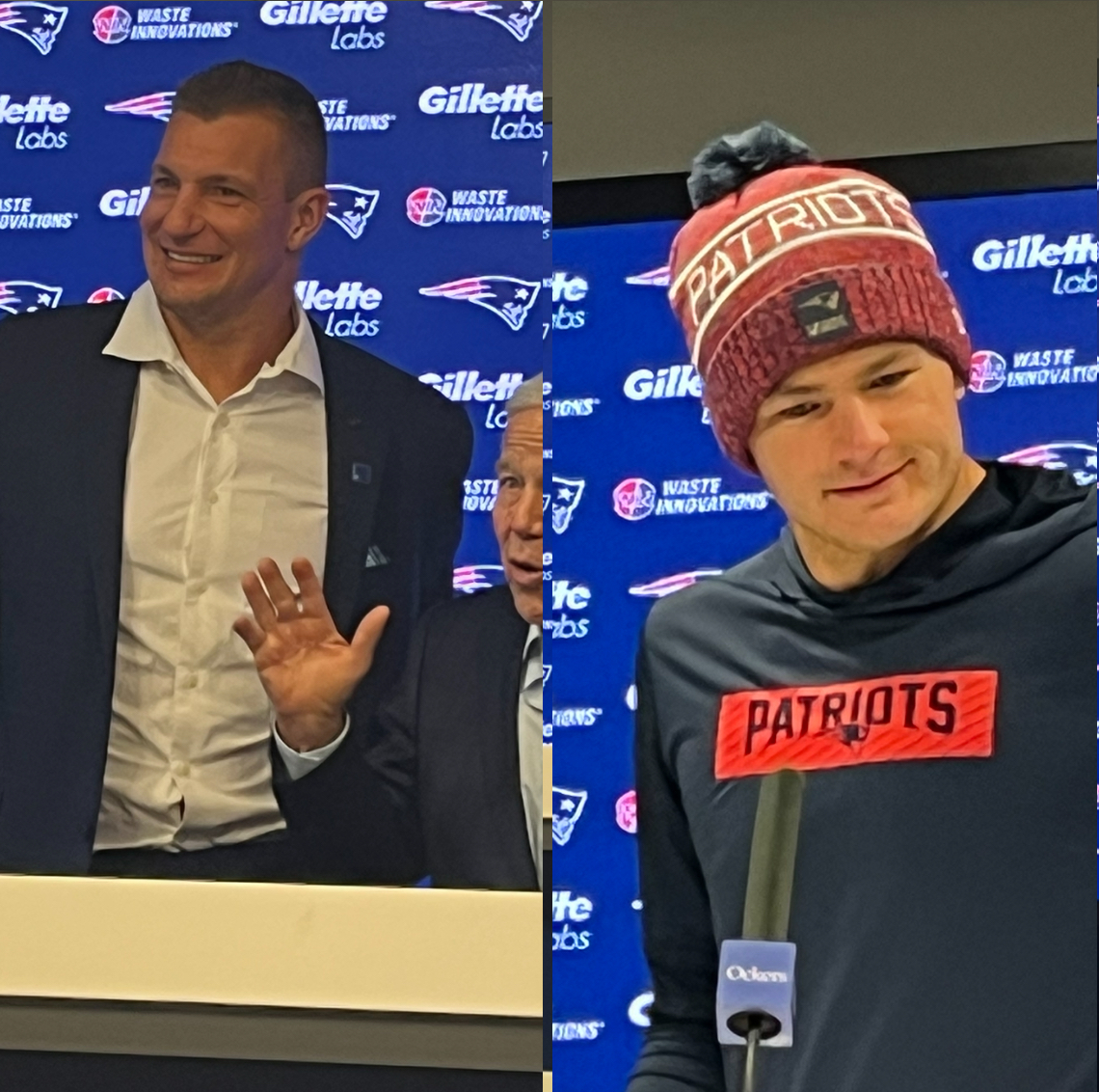 Gronk weighs in on current Patriots during one-day contract ceremony ...