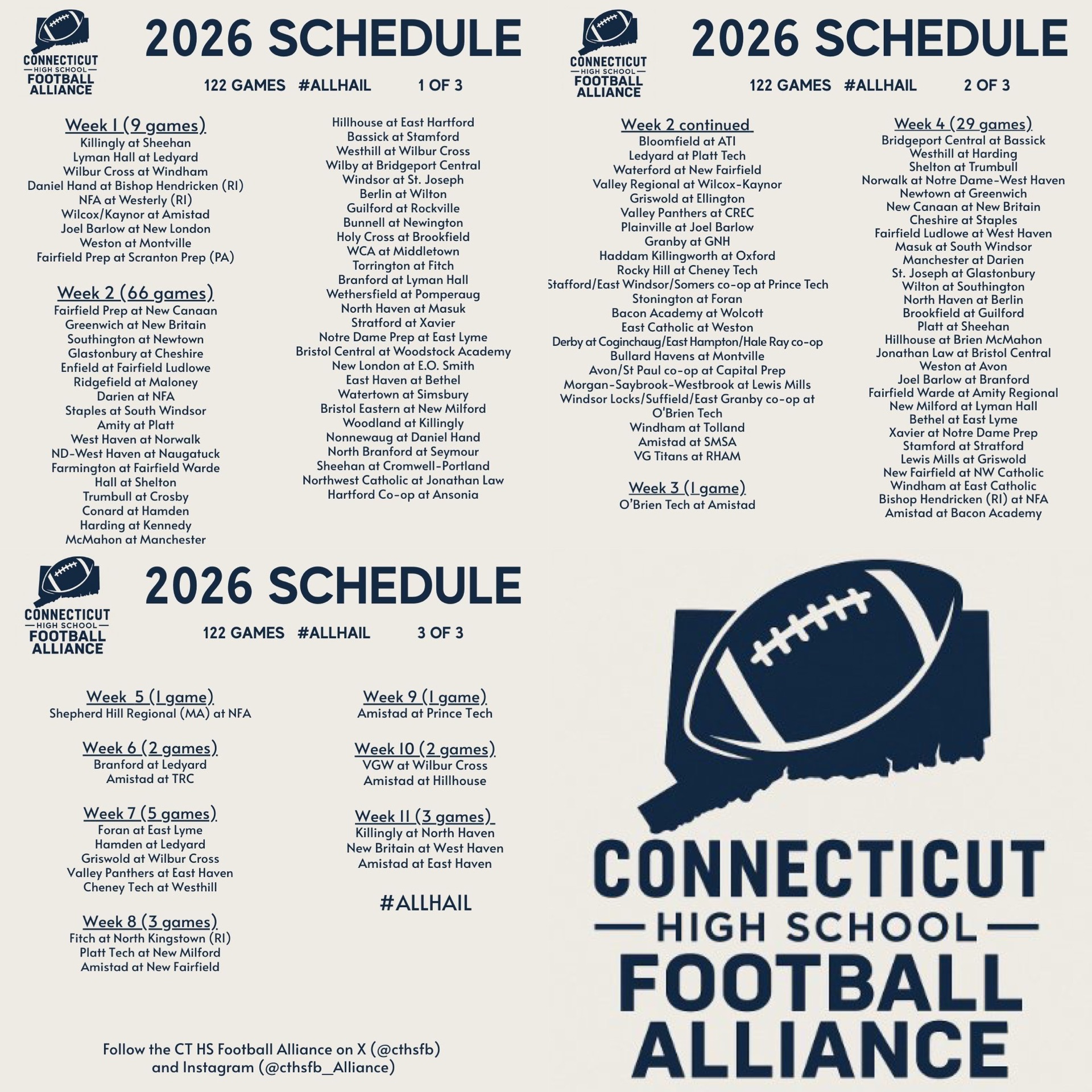 The Connecticut High School Football Alliance releases its 2026 ...